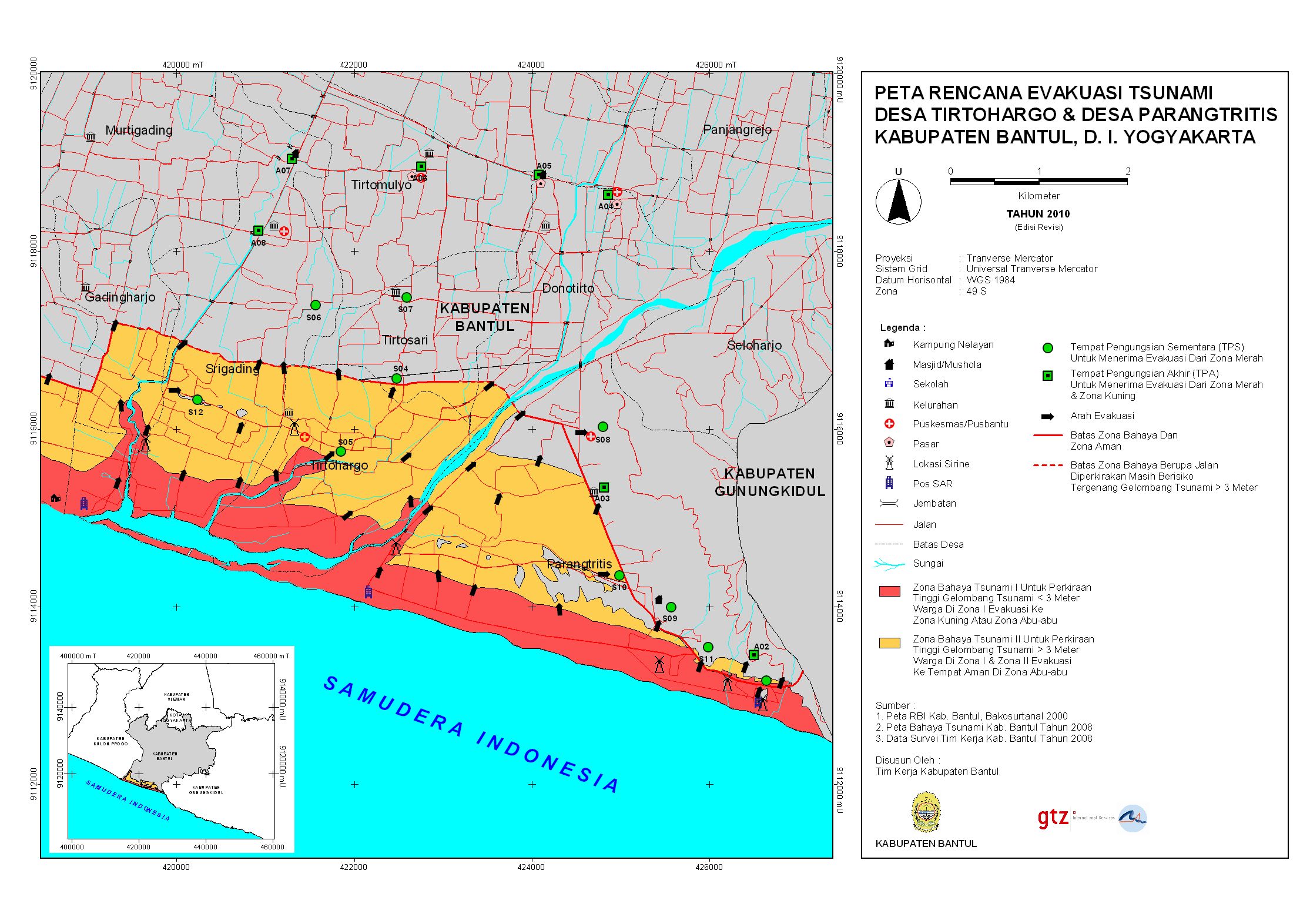 Tsunami Kit - Tsunami Evacuation Map DIY, Bantul