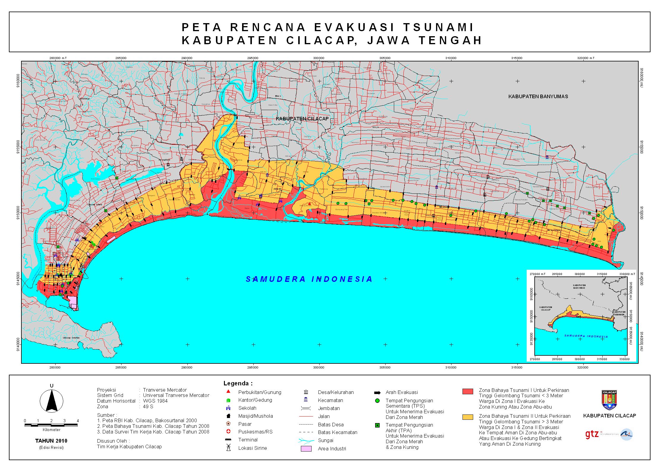 Tsunami Kit - Tsunami Evacuation Map Central Java, Cilacap