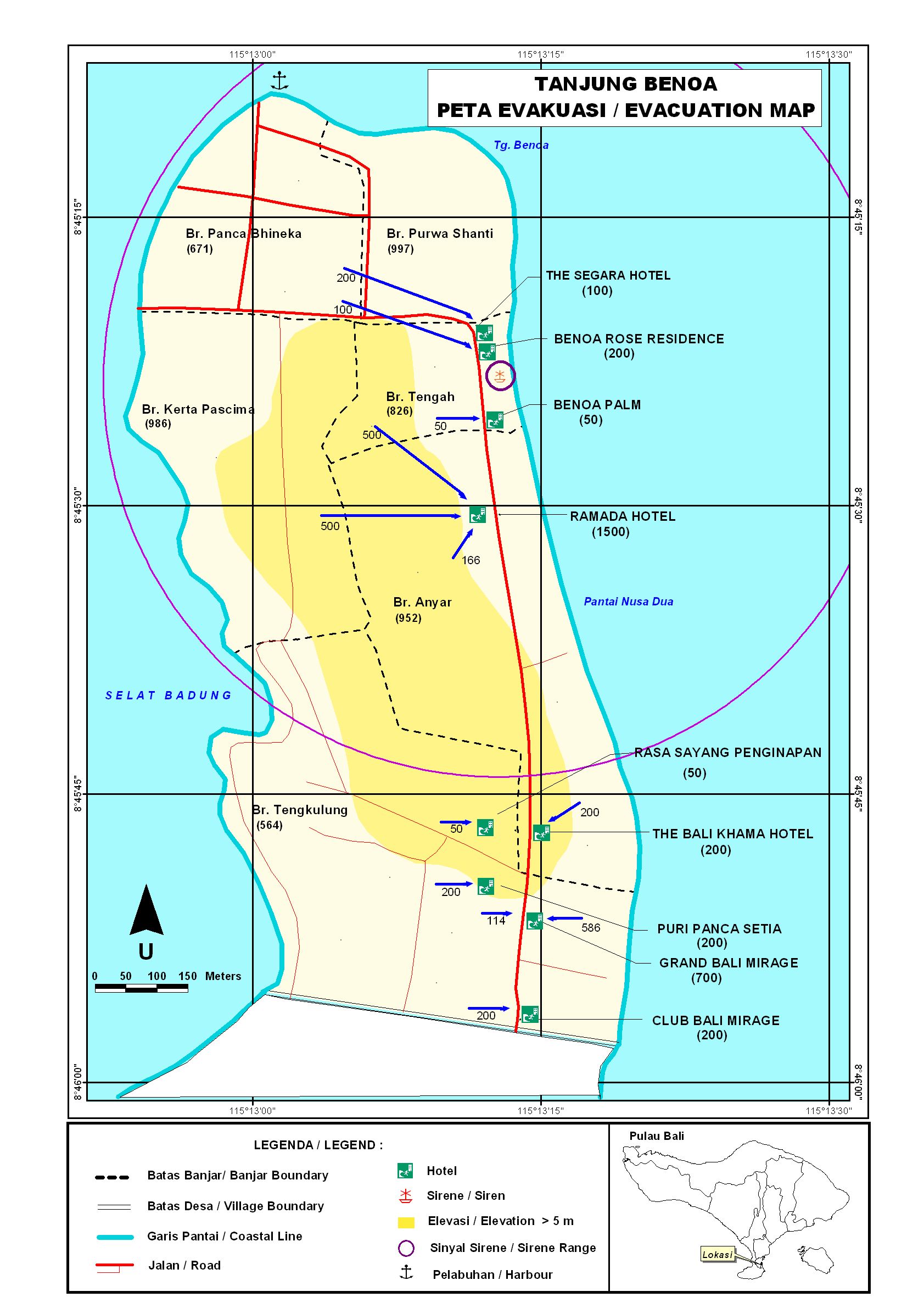 Tsunami Kit - Peta Evakuasi Tsunami Bali, Badung